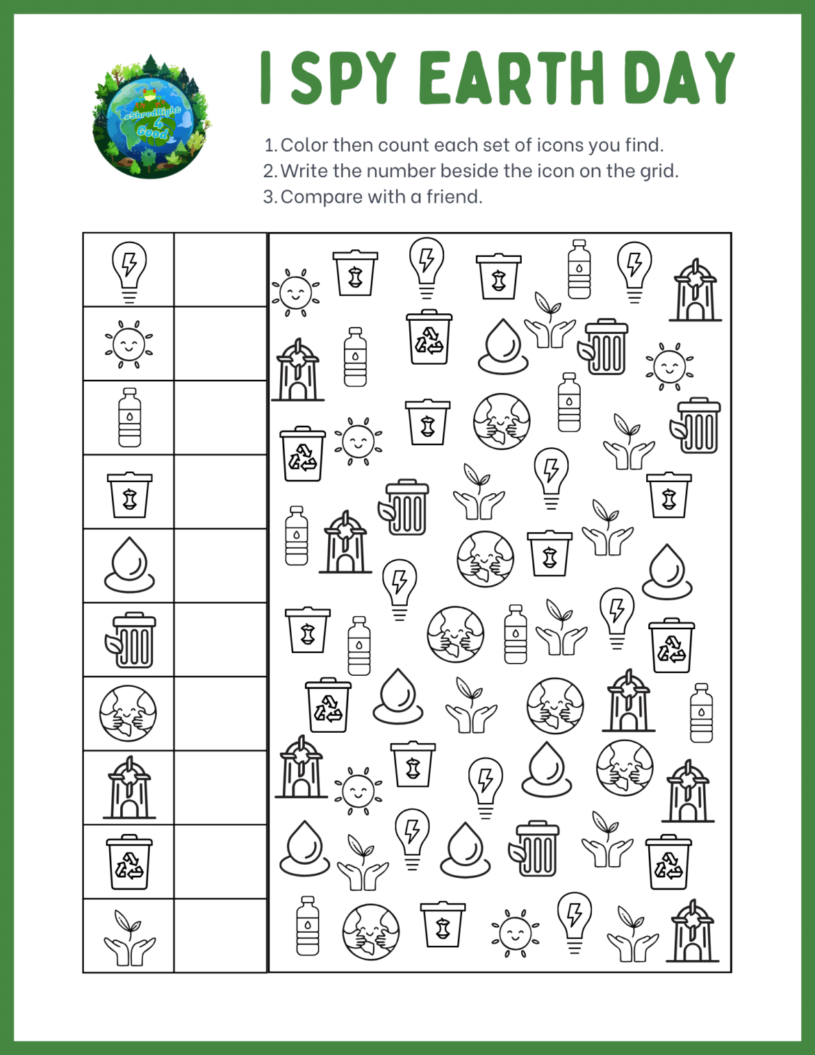 Celebrate Earth Day: Fun Worksheet - Shred Right 4 Good